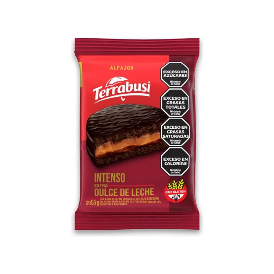 ALFAJOR INTENSO CON DULCE DE LECHE – TERRABUSI – La Tienda del Celiaco