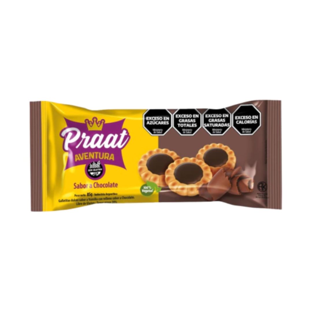 GALLETITAS AVENTURA VAINILLA RELL. CHOCO NEGRO X85G – PRAAT – La Tienda ...